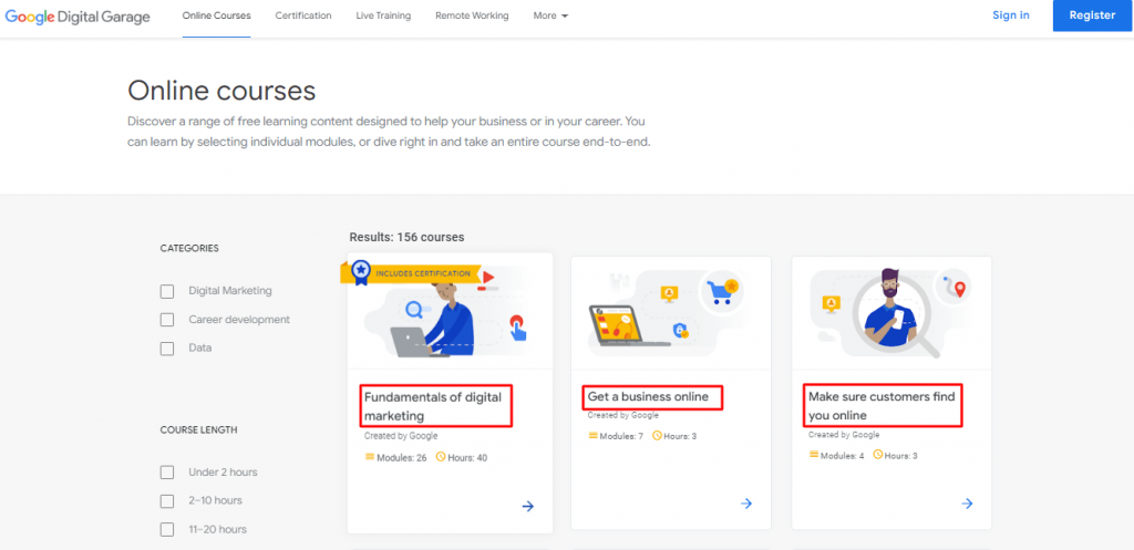 FREE DIGITAL MARKETING GOOGLE COURSES - Tarannum Khan